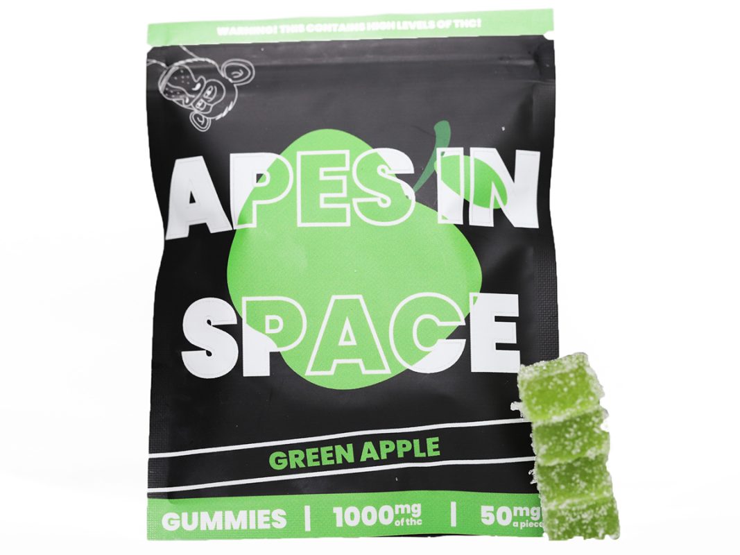 Apes In Space Gummies – Green Apple 1000MG – Canna Sweets Mail Order ...