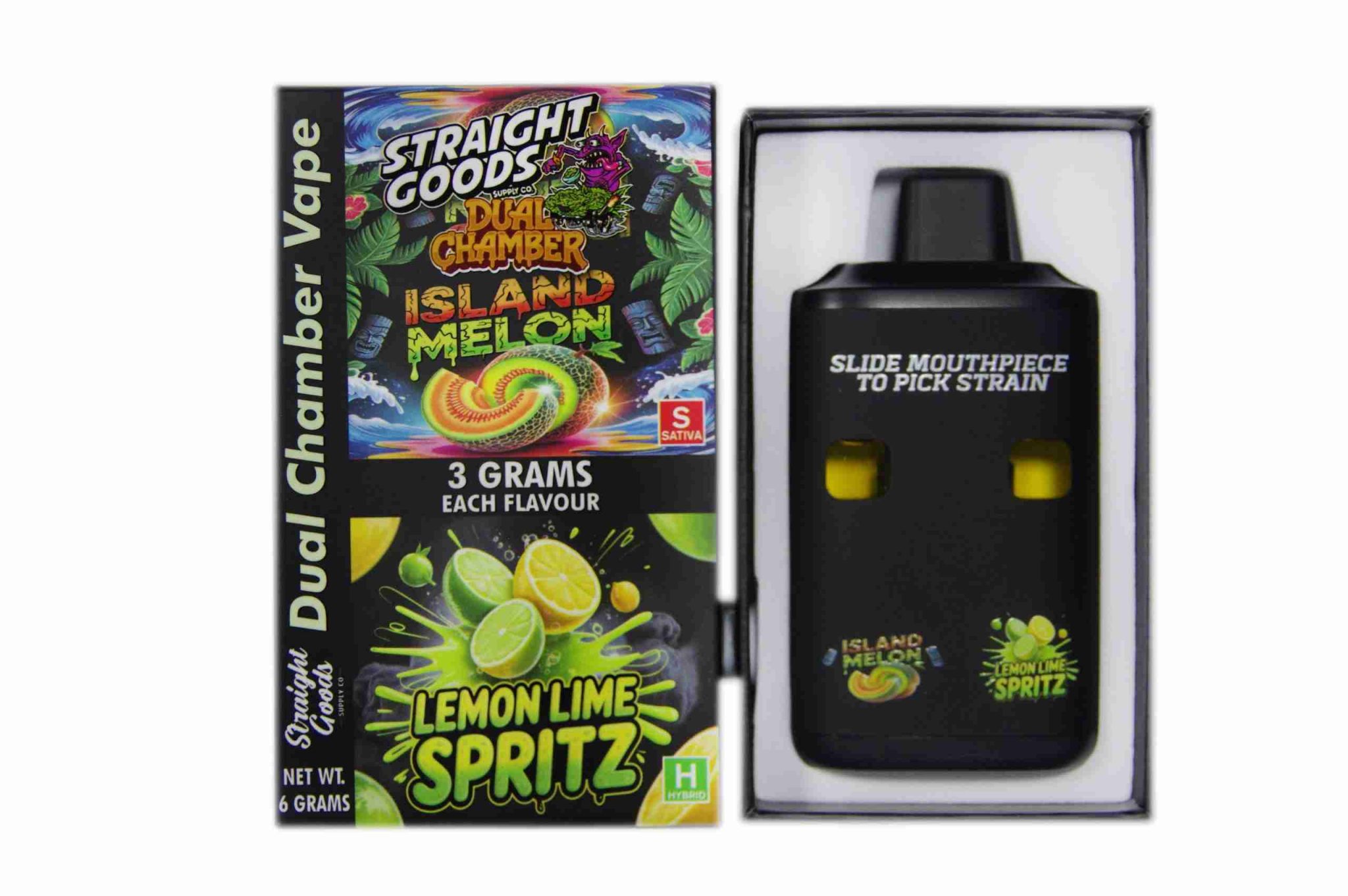 Straight Goods Dual Chamber Disposable Vapes 6G – Island Melon / Lemon ...