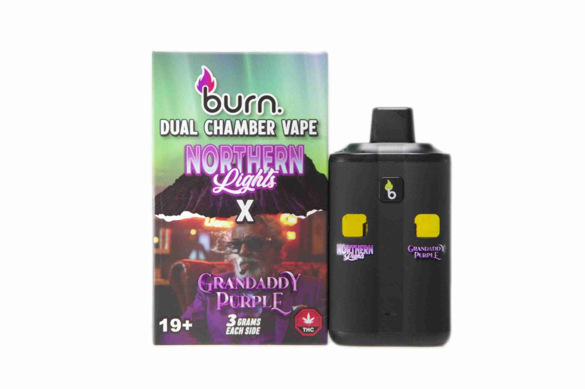 Burn Dual Chamber Disposable Vape – Northern Lights x Grandaddy Purple ...